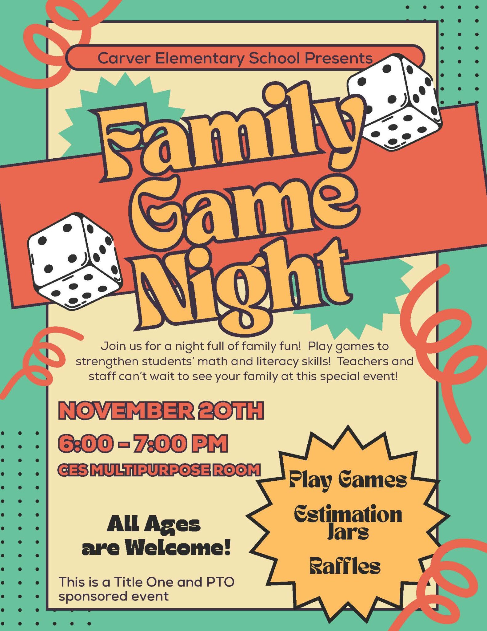 Family Game Night Flyer 2025 (1) | Carver Public Schools